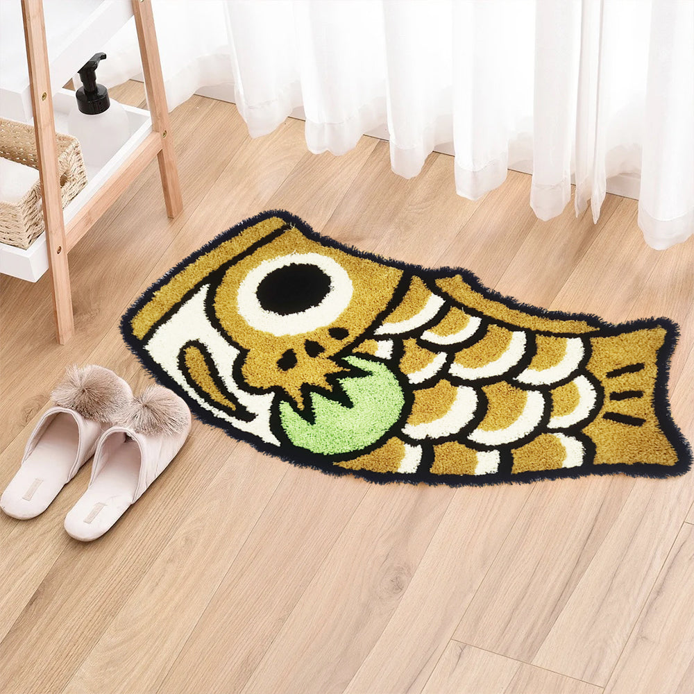 Feblilac Cute Earth Yellow Koi Fish Bath Mat – Feblilac® Mat