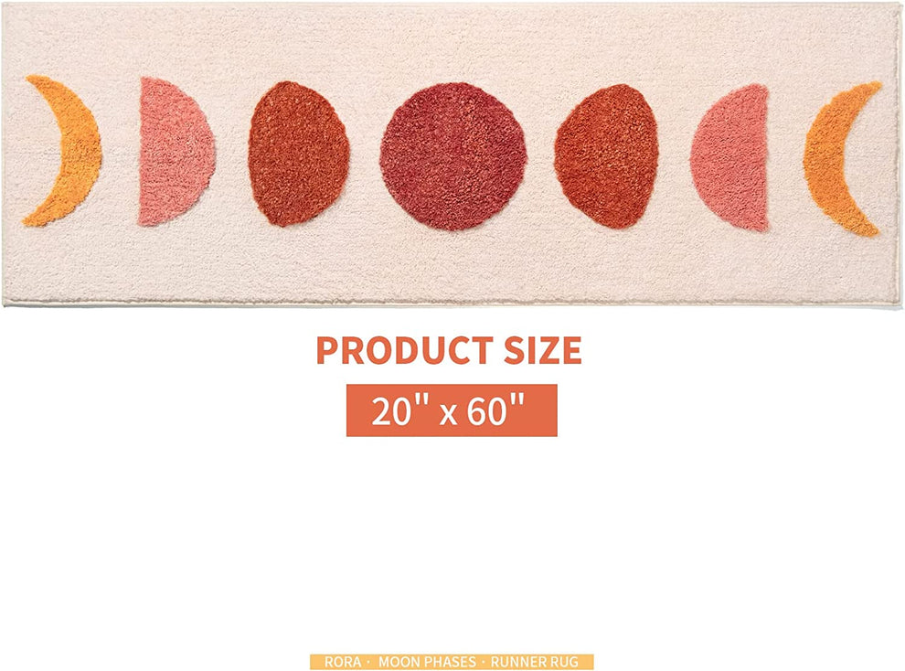 Moon Phase Bath Mat Black Background, Bathroom Rug, Soft Plush Water ...