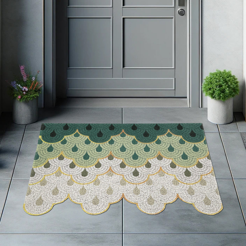 PVC Green Wave Welcome Mats for Front Door – Feblilac® Mat