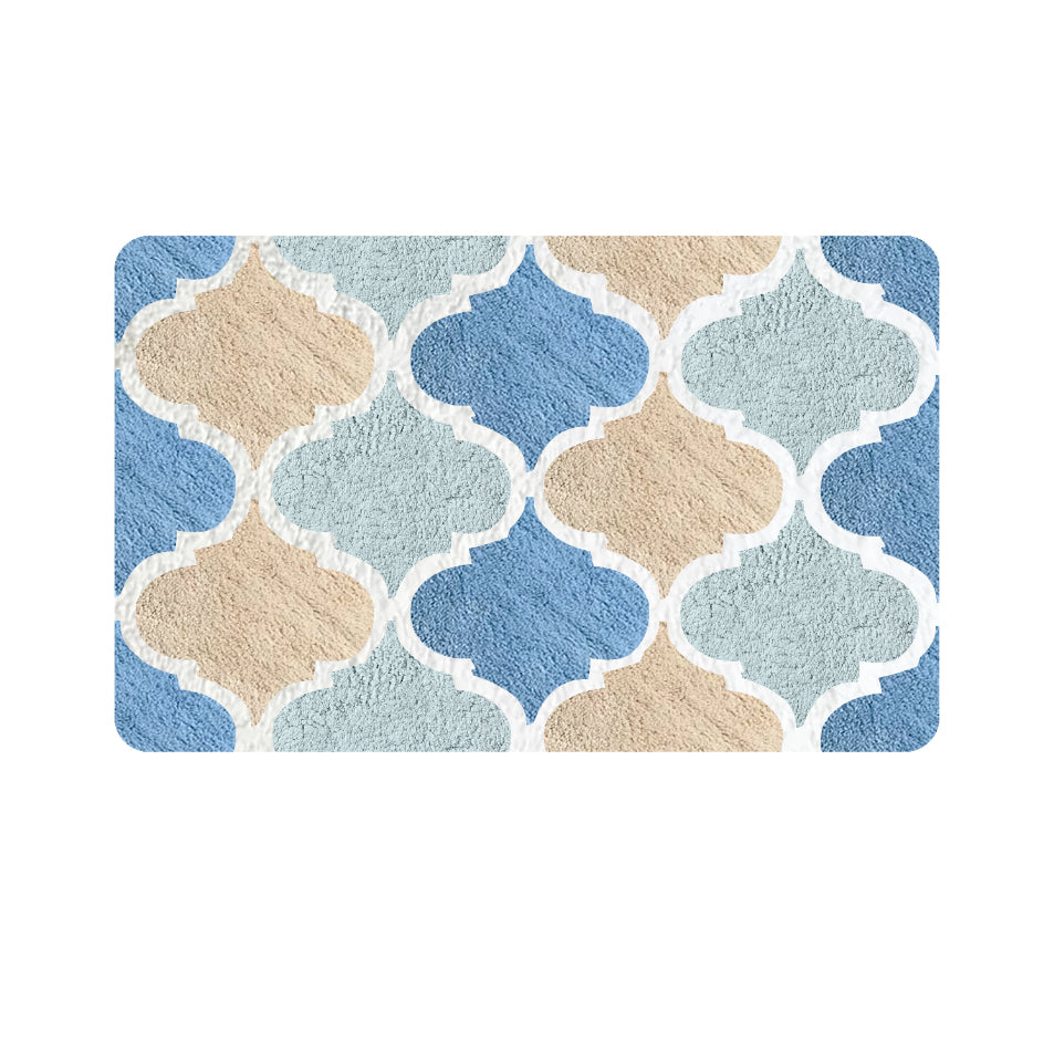 Feblilac Blue and Yellow Morocco Tufted Bath Mat – Feblilac® Mat