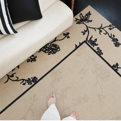 Feblilac Rectangular Secret Garden Living Room Wool Carpet, Rectangular ...