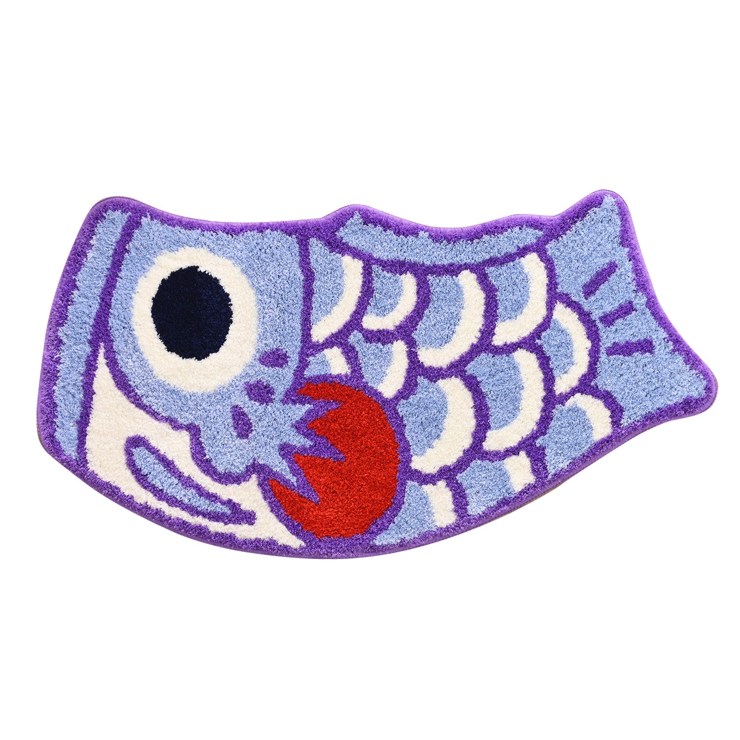 Feblilac Cute Red and Purple Koi Fish Bath Mat, Koi Fish Rug, Flocking ...