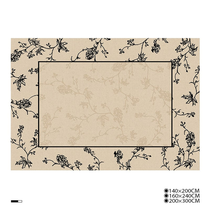 Feblilac Rectangular Secret Garden Living Room Wool Carpet, Rectangular ...