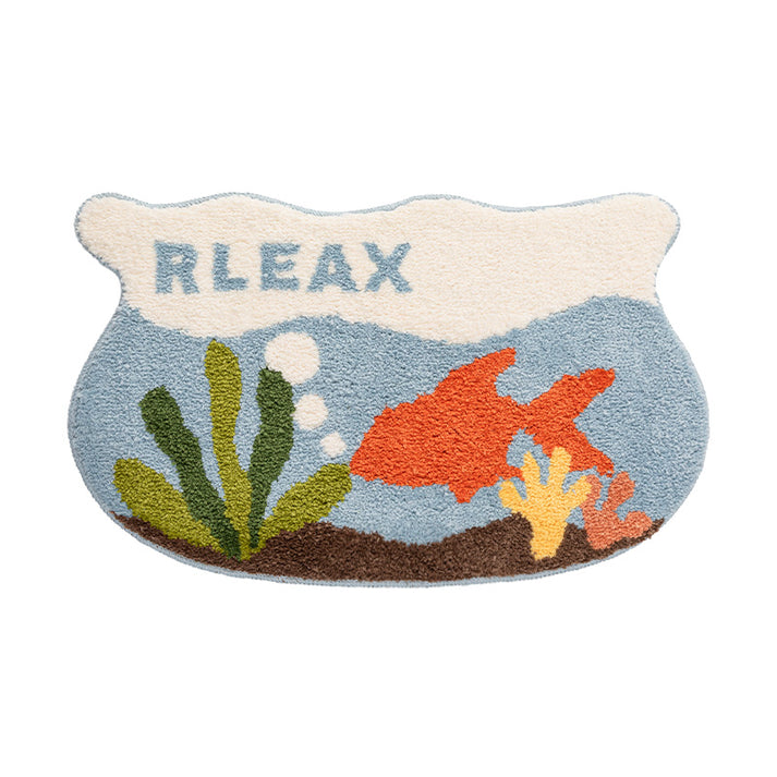 Feblilac Coral Fish Tank Bath Mat - Non-Slip, Soft | Fish-Themed ...