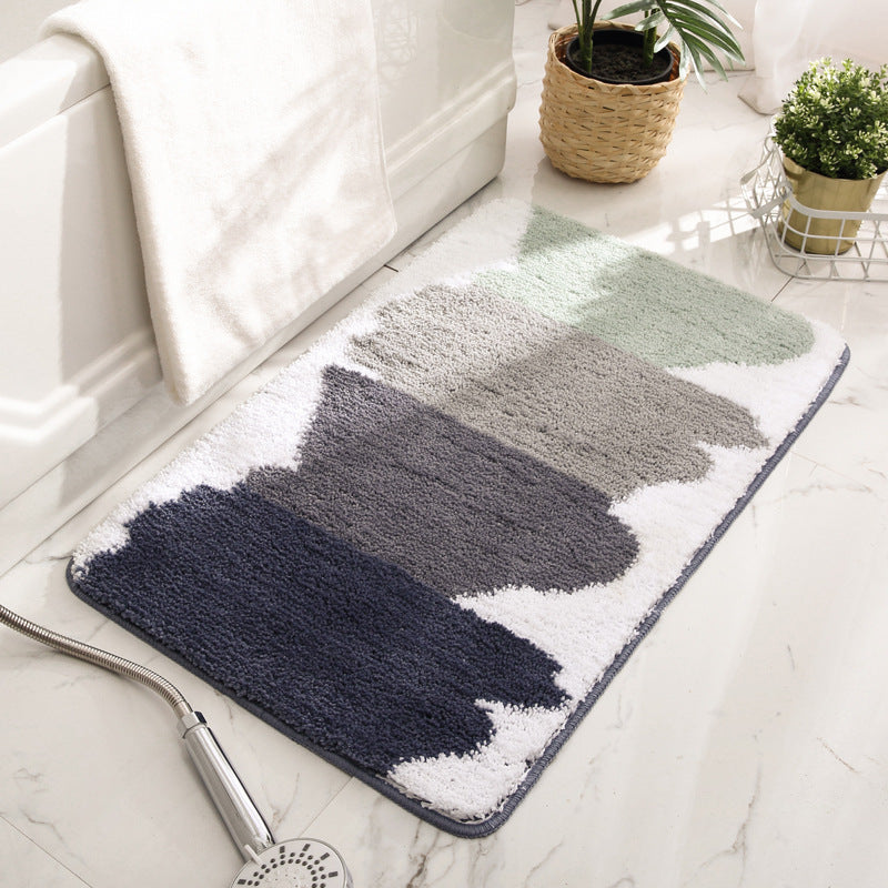 Color Blocks Bath Mat, Abstract Bathroom Rug – Feblilac® Mat