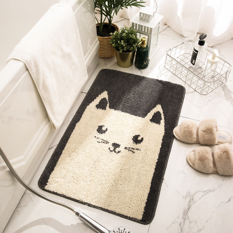 Cartoon Grey Cat Bath Mat – Feblilac® Mat
