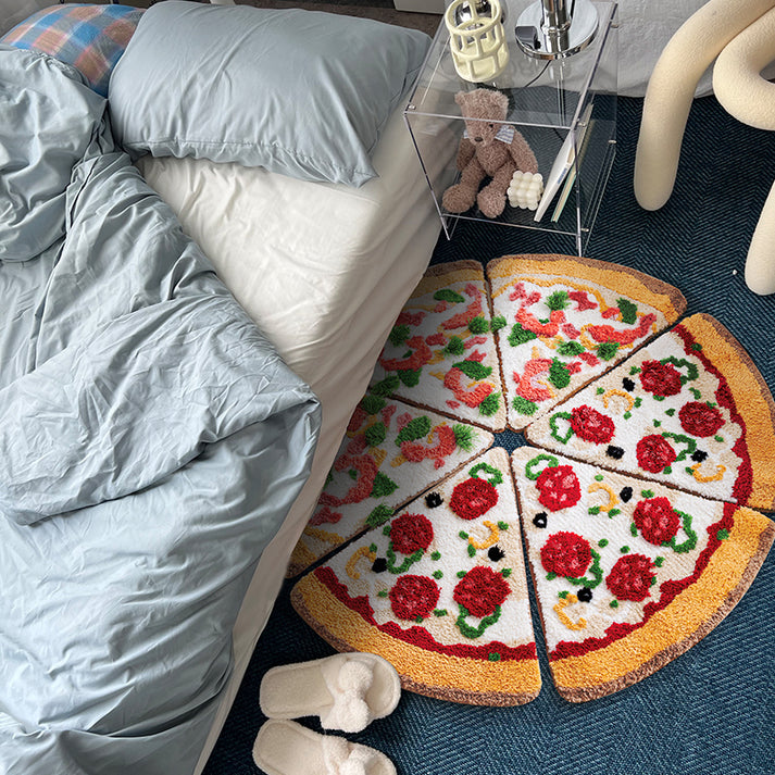 Feblilac Cute Fun Pizza Bedroom Rug Mat, Food Bedroom Rug, Soft Plush ...