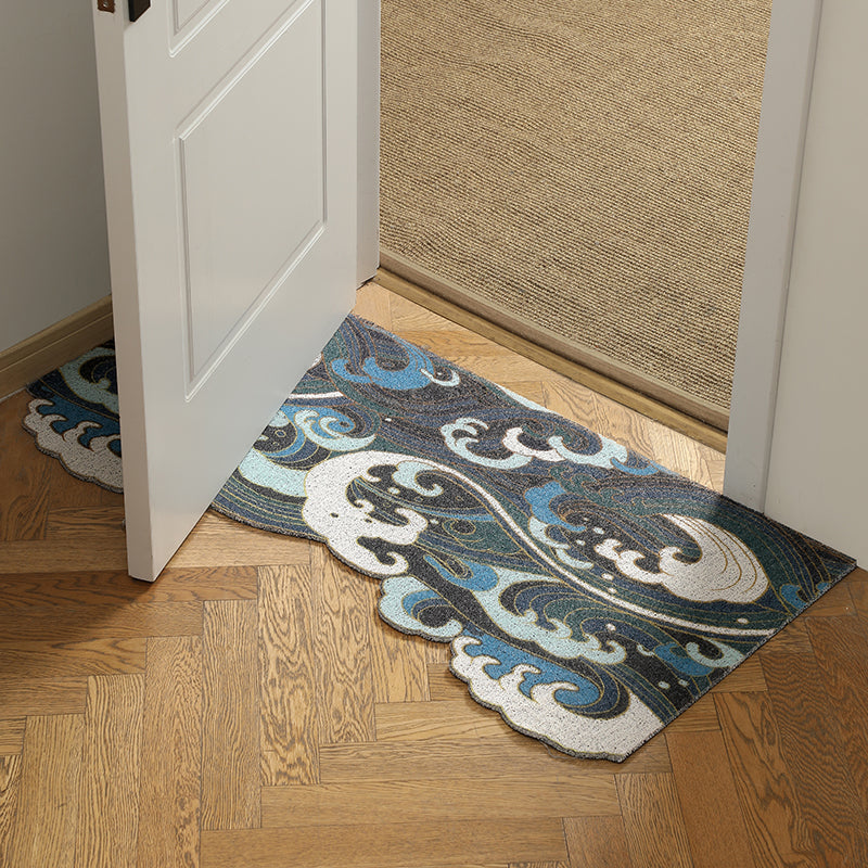 Feblilac Japanese Style Blue Wave Cutting Entrance Door Mat – Feblilac® Mat