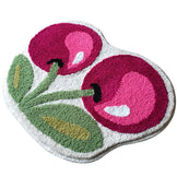 Cute Cherry Bath Mat, Red Fruit Bathroom Rug, Soft Plush Water ...