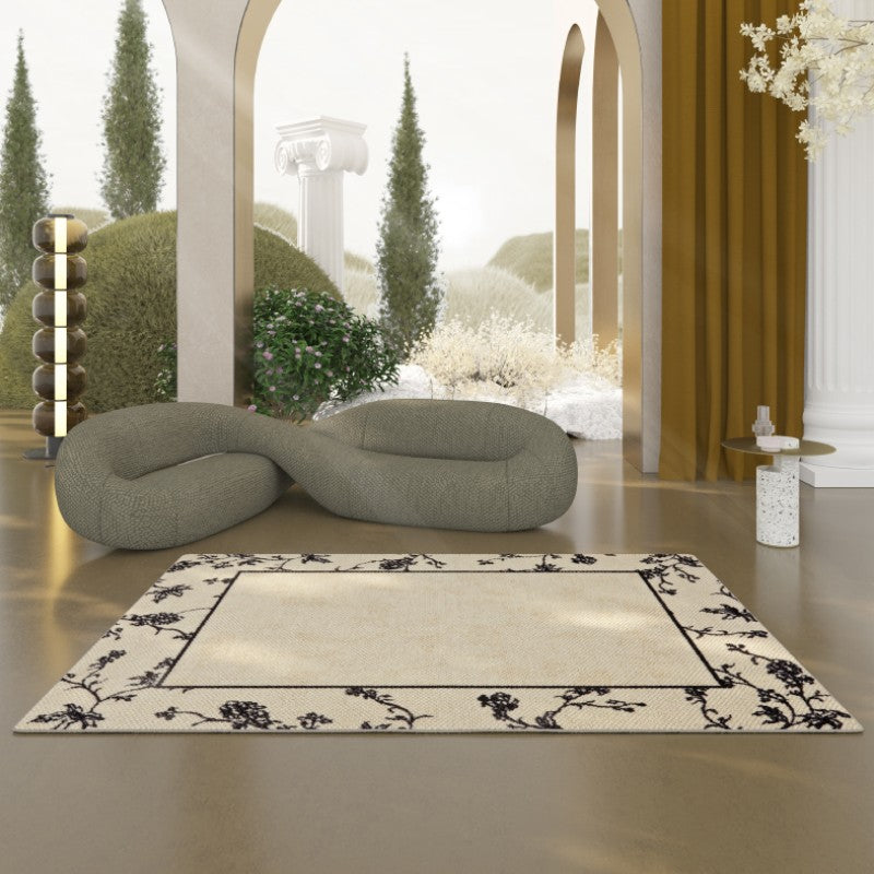 Feblilac Rectangular Secret Garden Living Room Wool Carpet, Rectangular ...