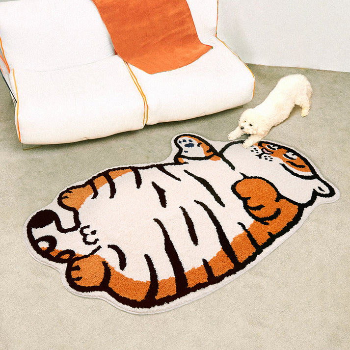 Cute Tiger Mat for Living Room Area Rug, Cartoon Animal Area Carpet for ...