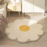Cute Round Daisy Flower Mat for Bedroom Area Rug, Area Floral Carpet ...
