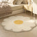 Cute Round Daisy Flower Mat for Bedroom Area Rug, Area Floral Carpet ...
