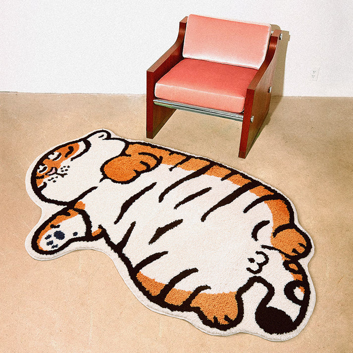 Cute Tiger Mat for Living Room Area Rug, Cartoon Animal Area Carpet for ...