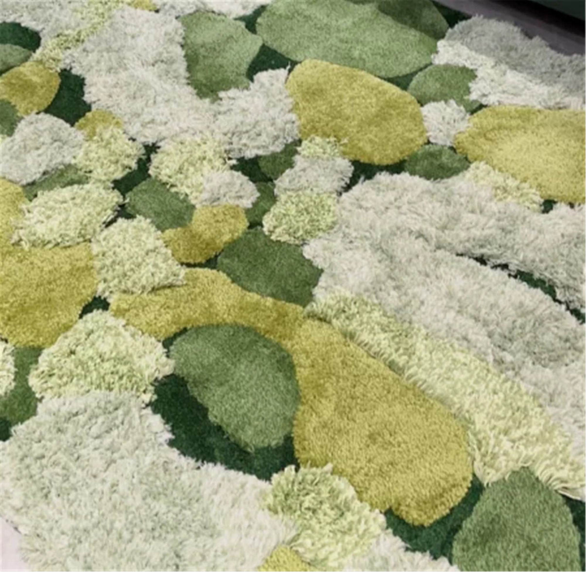 Large Green Moss Rug, Soft 3D Area Rug, Spring Grass Hand Tufted Fluff ...